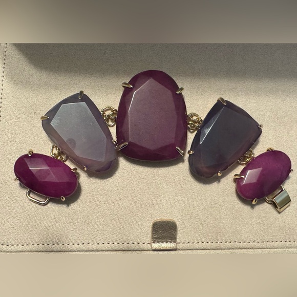 Kendra Scott | Jewelry | Petra Purple Agates Jade In Gold Custom Stone ...